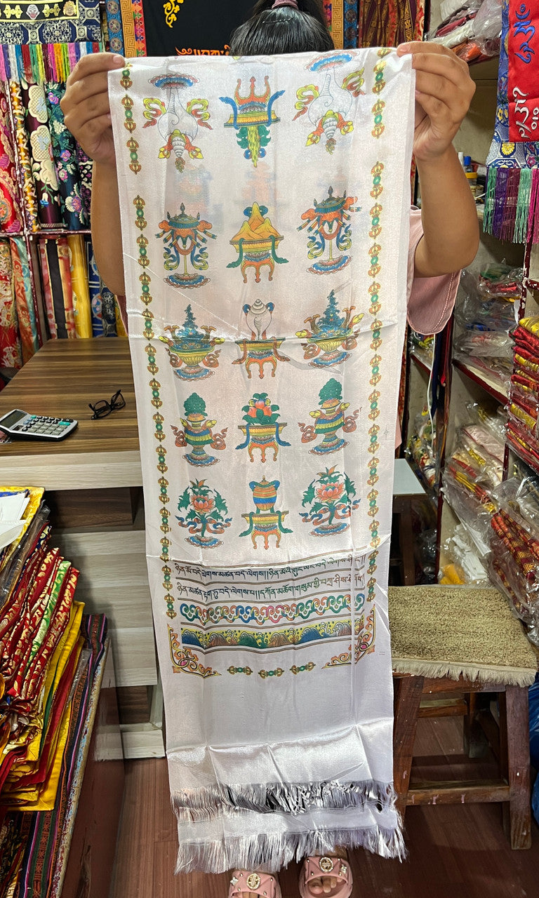 Tibetan Buddhism white silk khata / khada / kata / offering scarf ...